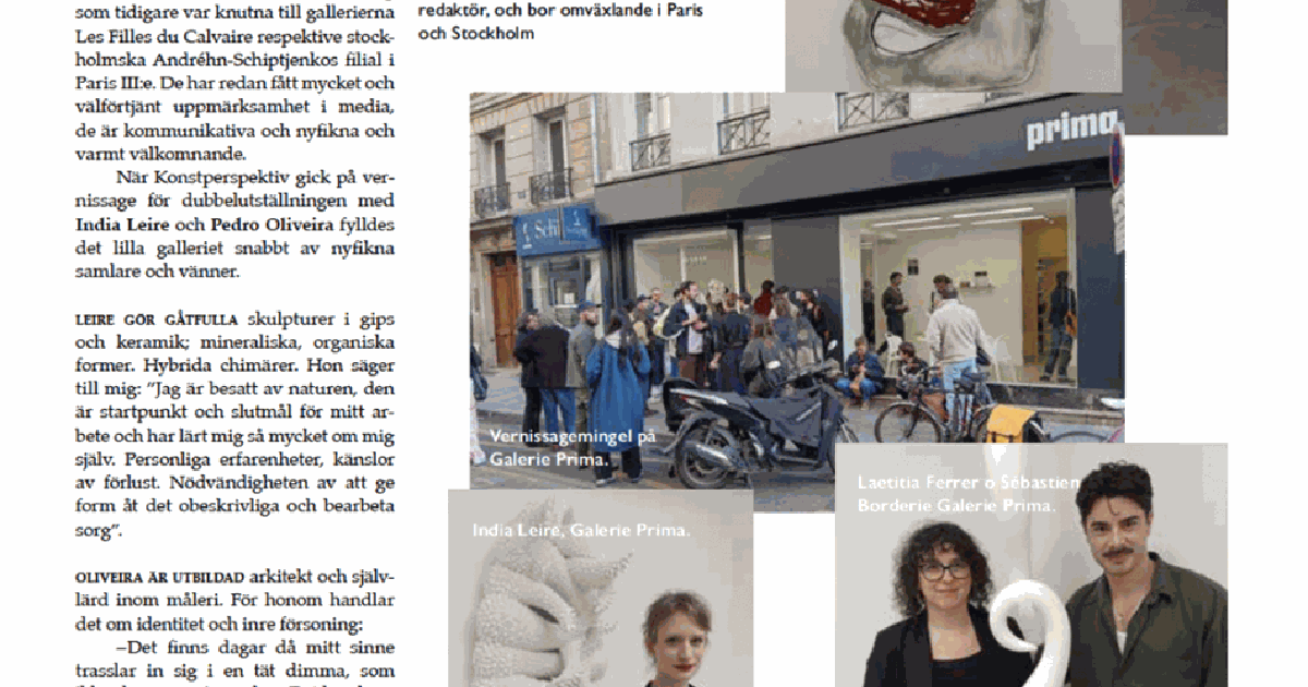 INDIA LEIRE / PEDRO OLIVEIRA | 11 April - 10 May 2025 | Galerie Prima