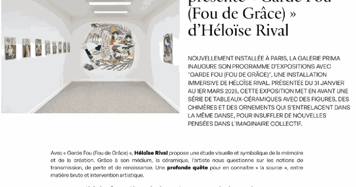 HELOÏSE RIVAL | 31 Janvier - 1 Mars 2025 | Galerie Prima